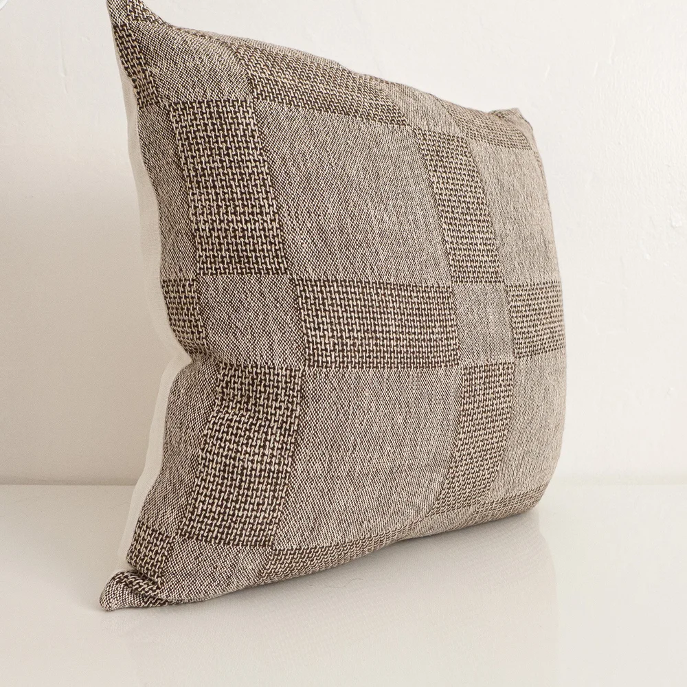 Charcoal Checker Pillows — FENNEL HOME HANDWOVEN TEXTILES