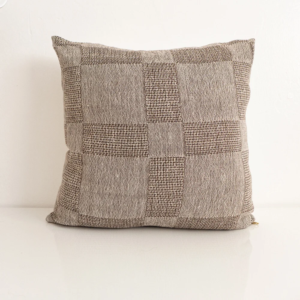 Charcoal Checker Pillows — FENNEL HOME HANDWOVEN TEXTILES