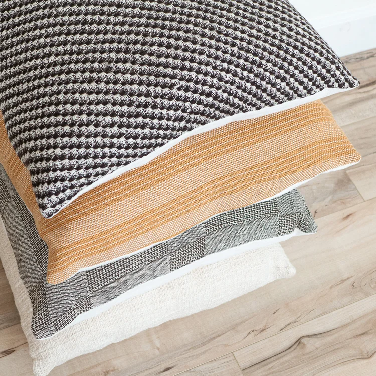 Charcoal Checker Pillows — FENNEL HOME HANDWOVEN TEXTILES