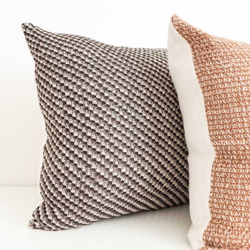 Charcoal Checker Pillows — FENNEL HOME HANDWOVEN TEXTILES