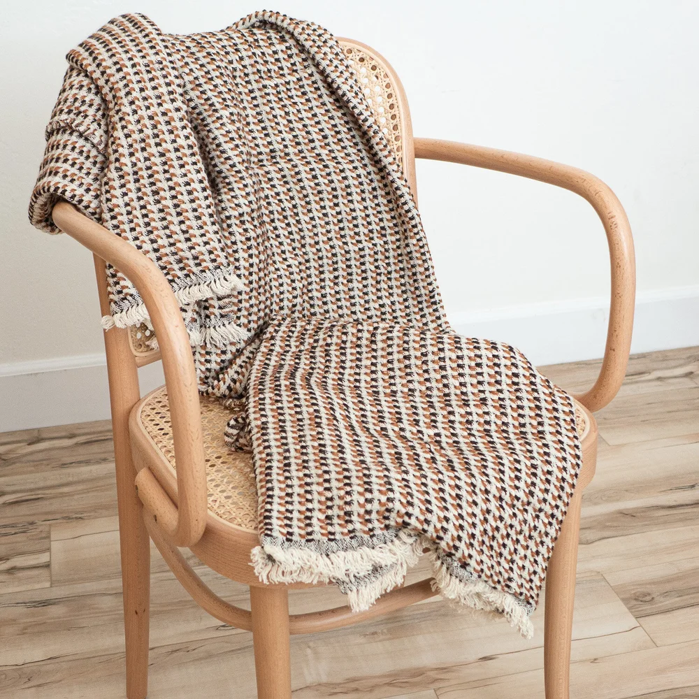 Waffle Throw — FENNEL HOME HANDWOVEN TEXTILES