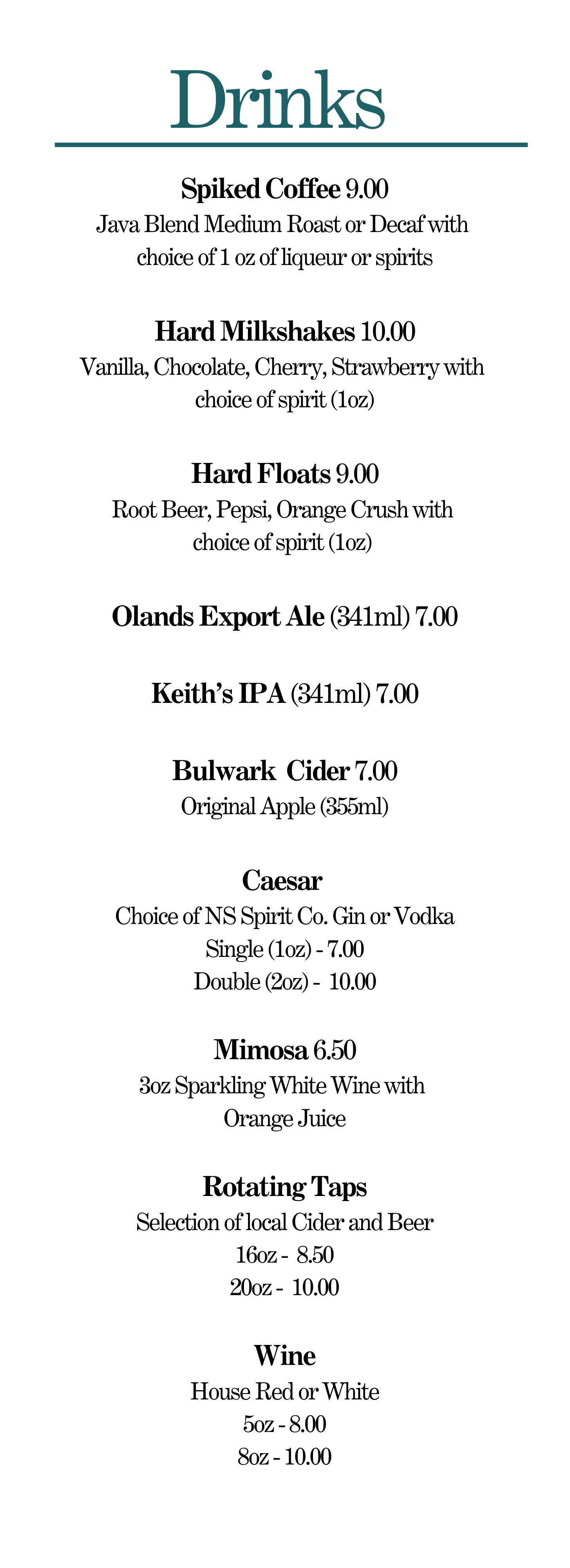 Easy Street Diner Menu, Fairview-Clayton Park, Halifax — Easy Street Diner