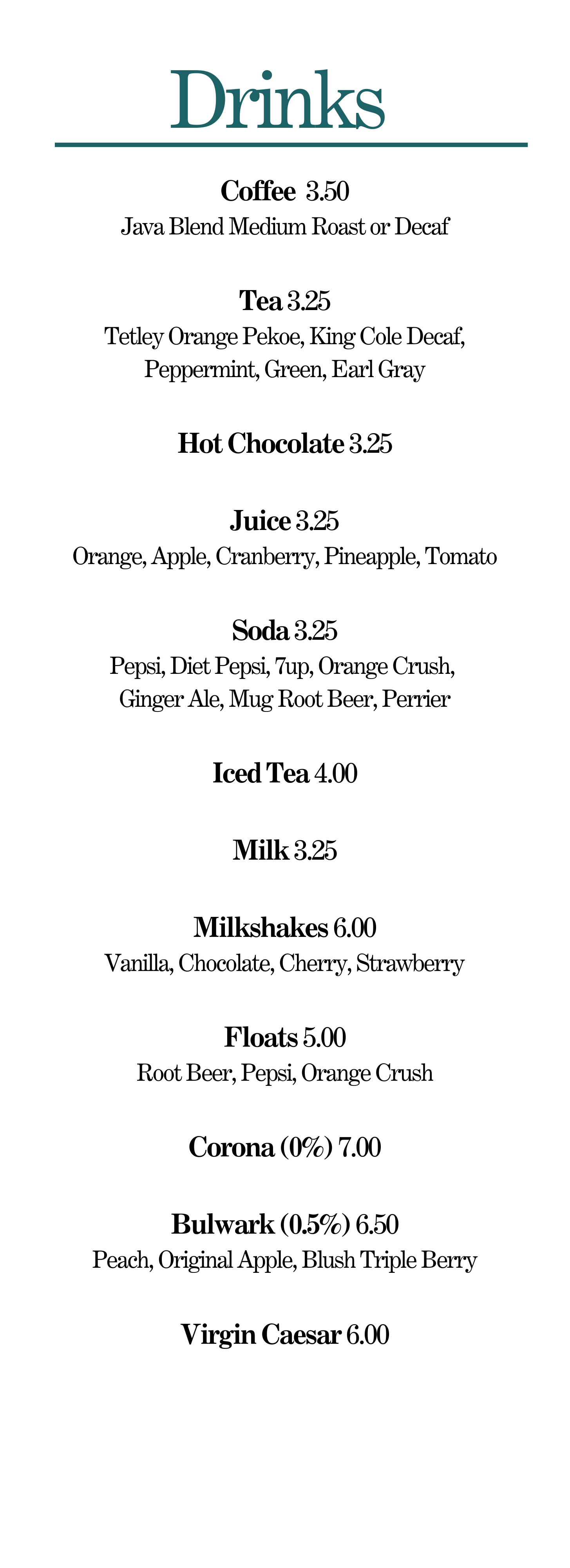 Easy Street Diner Menu, Fairview-Clayton Park, Halifax — Easy Street Diner