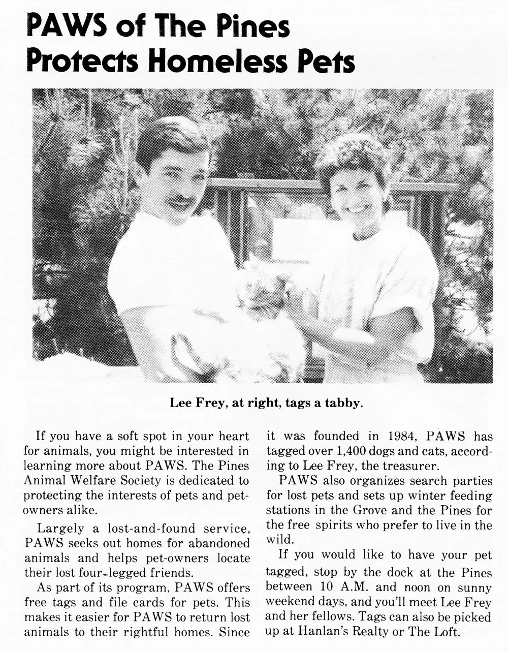 PAWS Est. 1984 — Fire Island Pines Historical Society