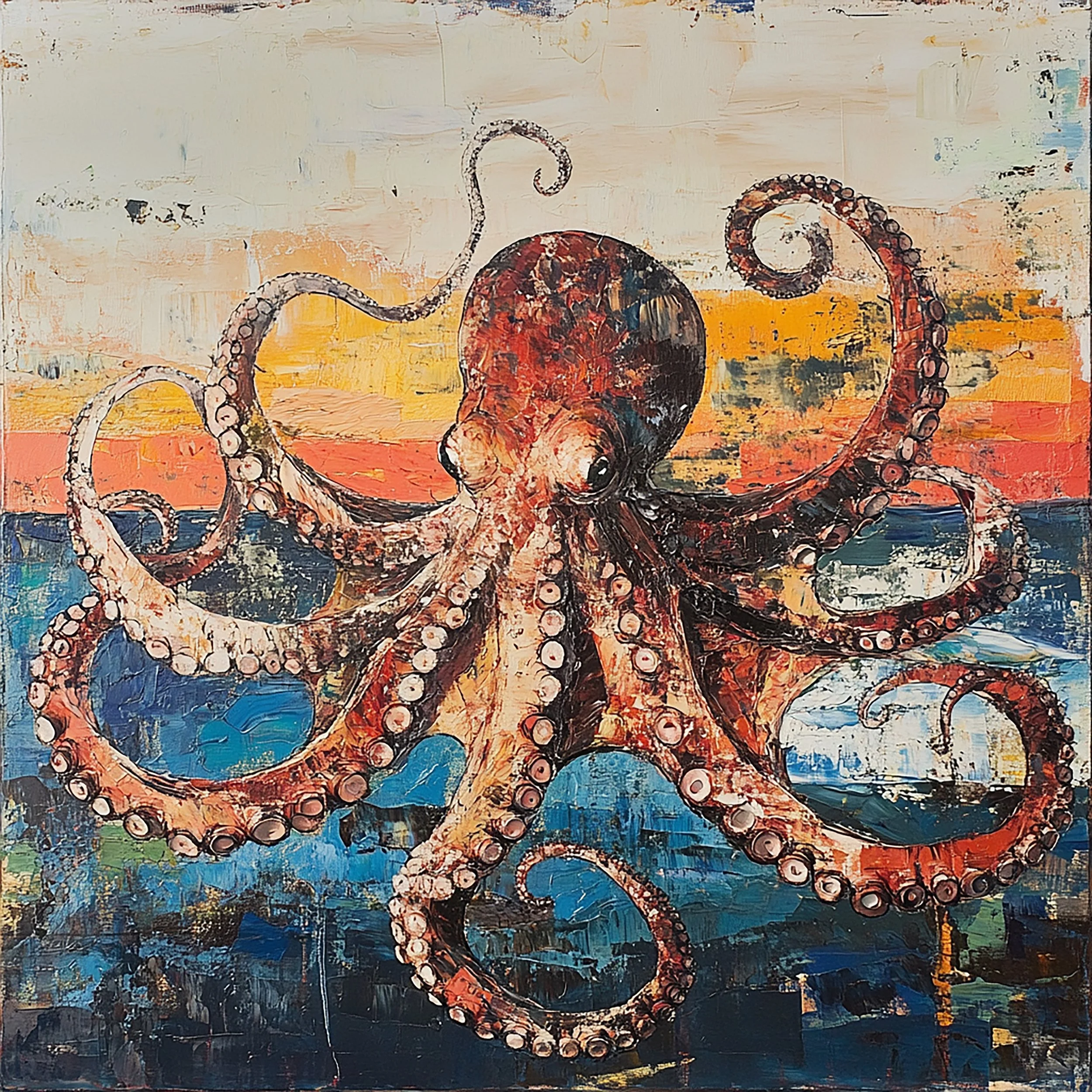 Loreto, Baja California Sur, Fish, Giant Pacific Octopus painting ...