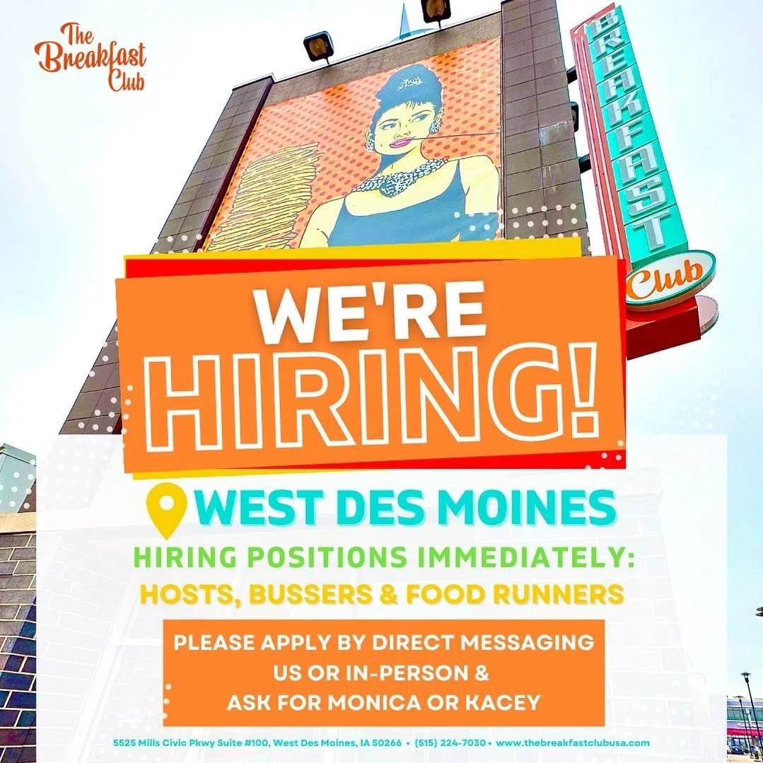 Join Our Team! — The Breakfast Club USA | Des Moines