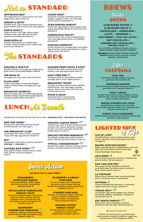 Breakfast, Lunch and Brunch Menu — The Breakfast Club USA | Des Moines ...