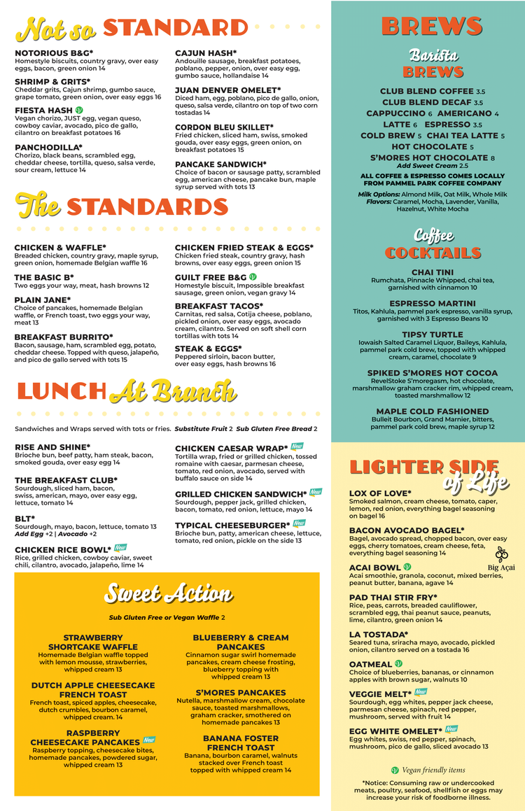 Breakfast, Lunch and Brunch Menu — The Breakfast Club USA | Des Moines ...