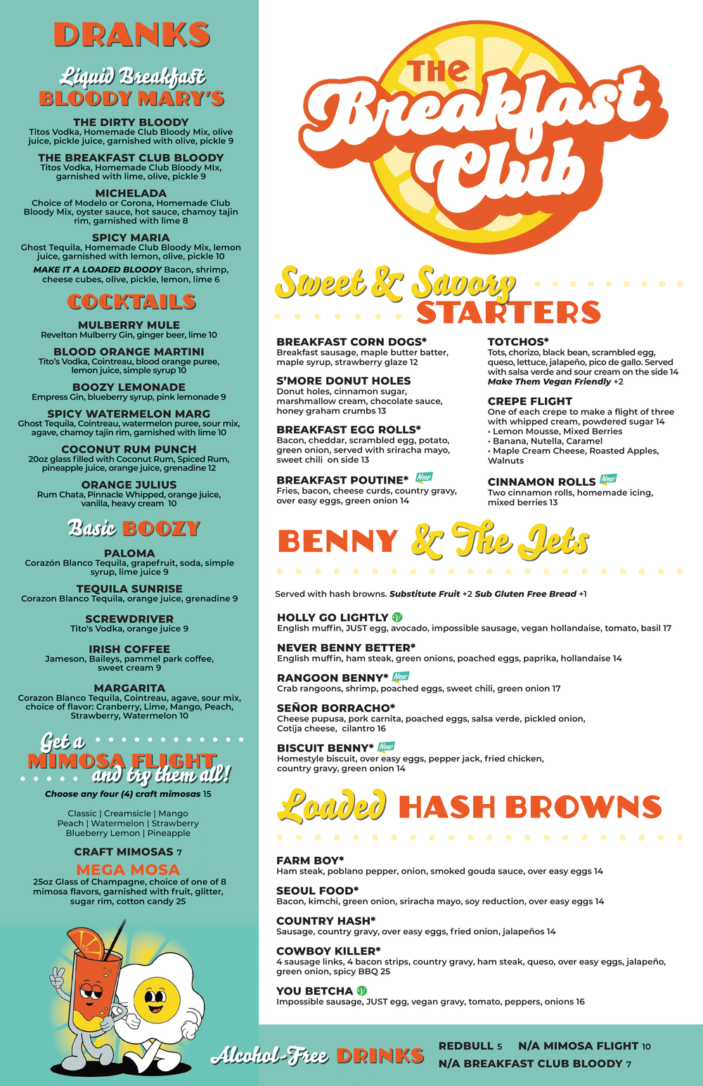 Breakfast, Lunch and Brunch Menu — The Breakfast Club USA | Des Moines ...