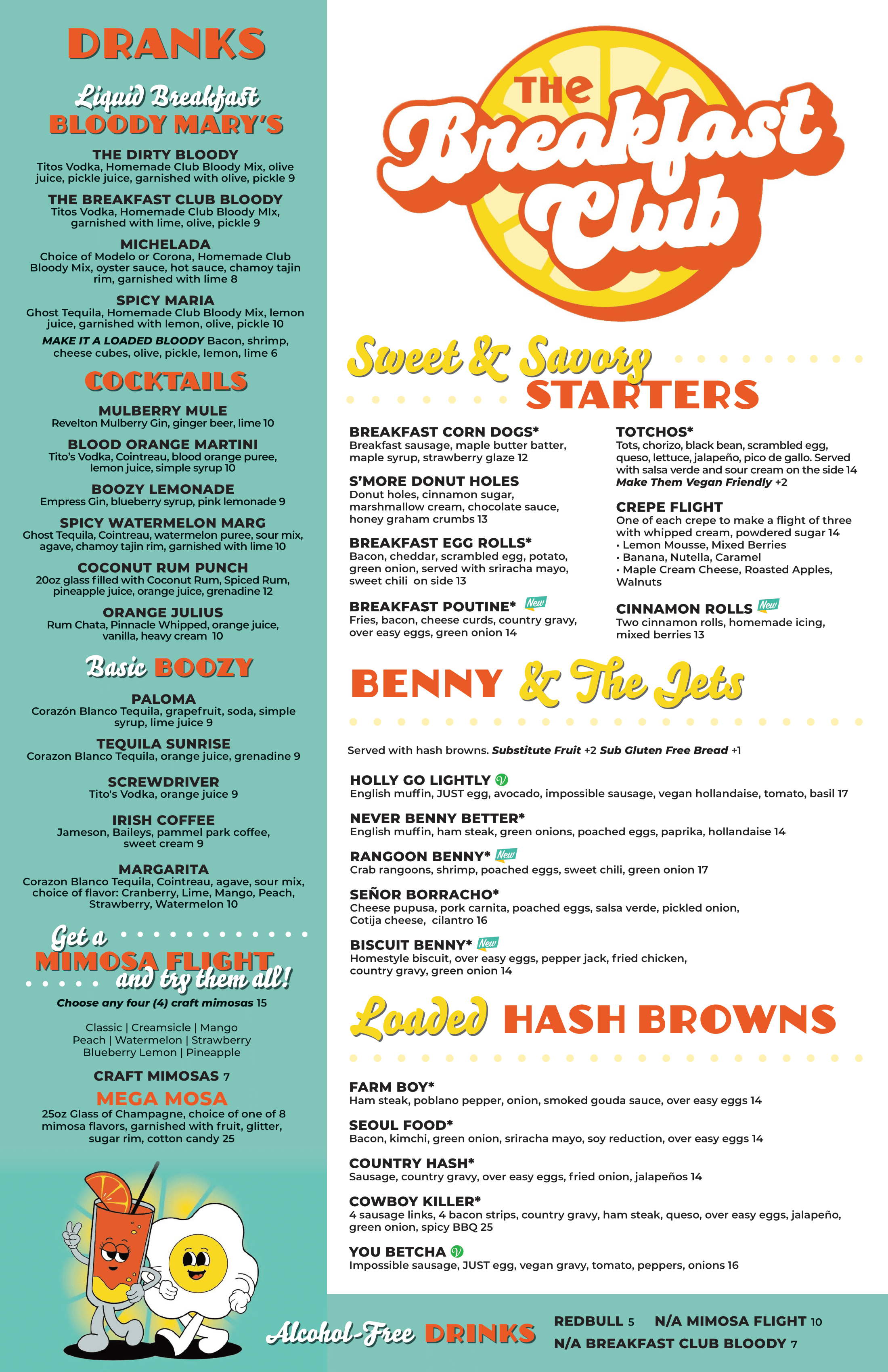 Breakfast, Lunch and Brunch Menu — The Breakfast Club USA | Des Moines ...