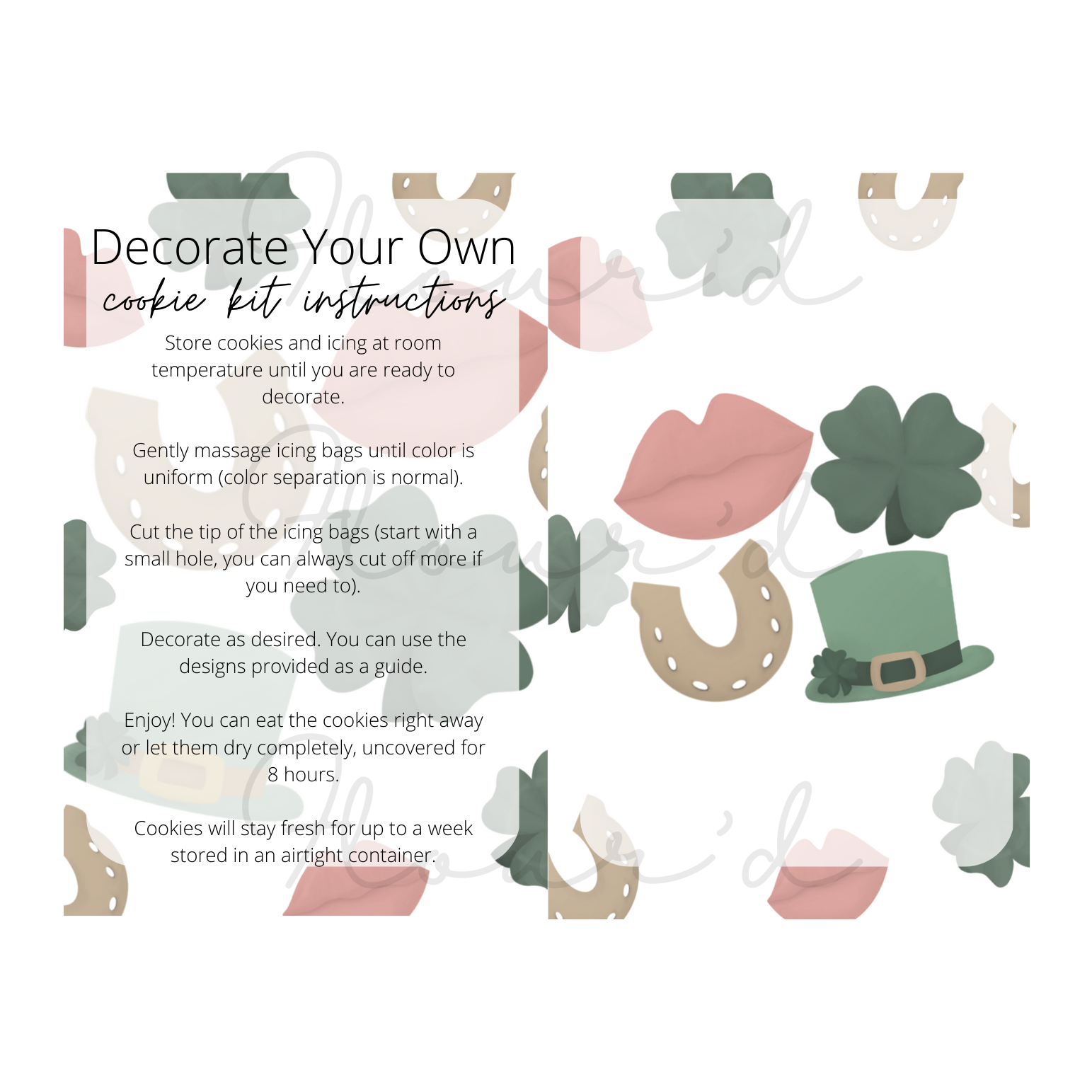 DYO St. Patrick's Day Cookie Kit Instructions — flourd.shop