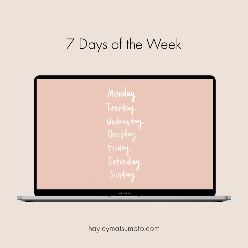 Handwritten Animated Days of the Week — Hayley Matsumoto