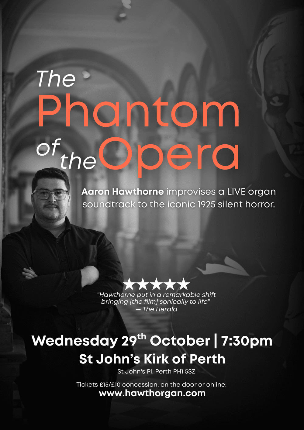 The Phantom of the Opera (1925) with LIVE Organ by Aaron Hawthorne ...