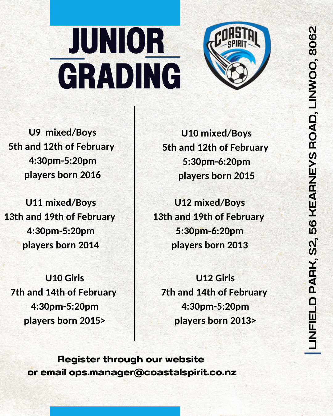 2025 Junior/youth grading — Coastal Spirit Football Club