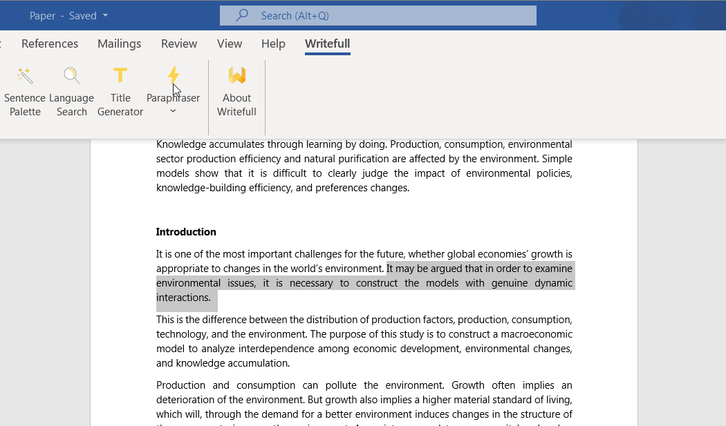 Writefull for Word — Writefull
