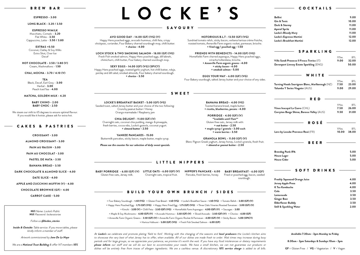 Menu — Locke's