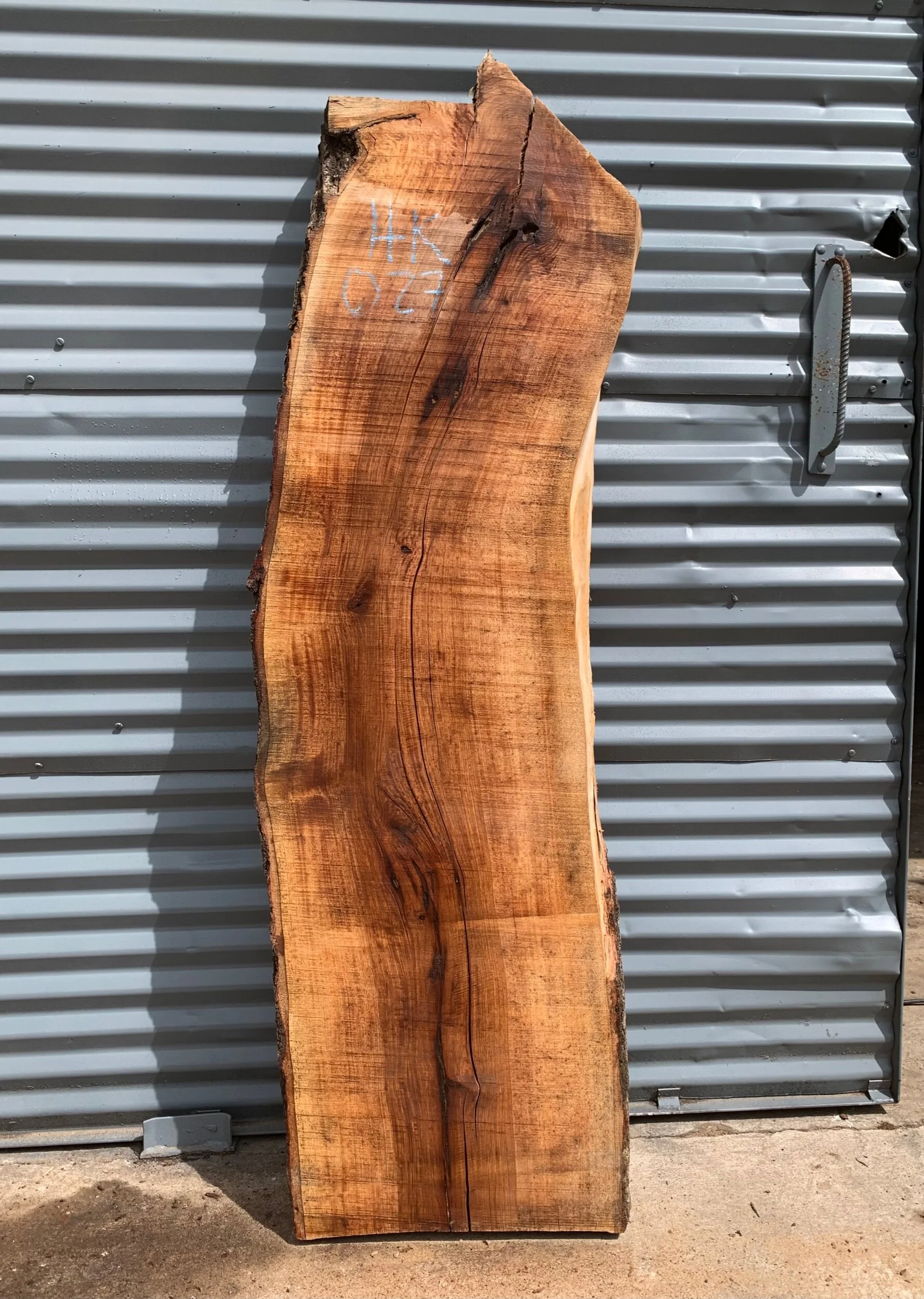 66" long x 12" - 15" wide x 3" thick Hickory Live Edge Slab. Kiln-dried ...