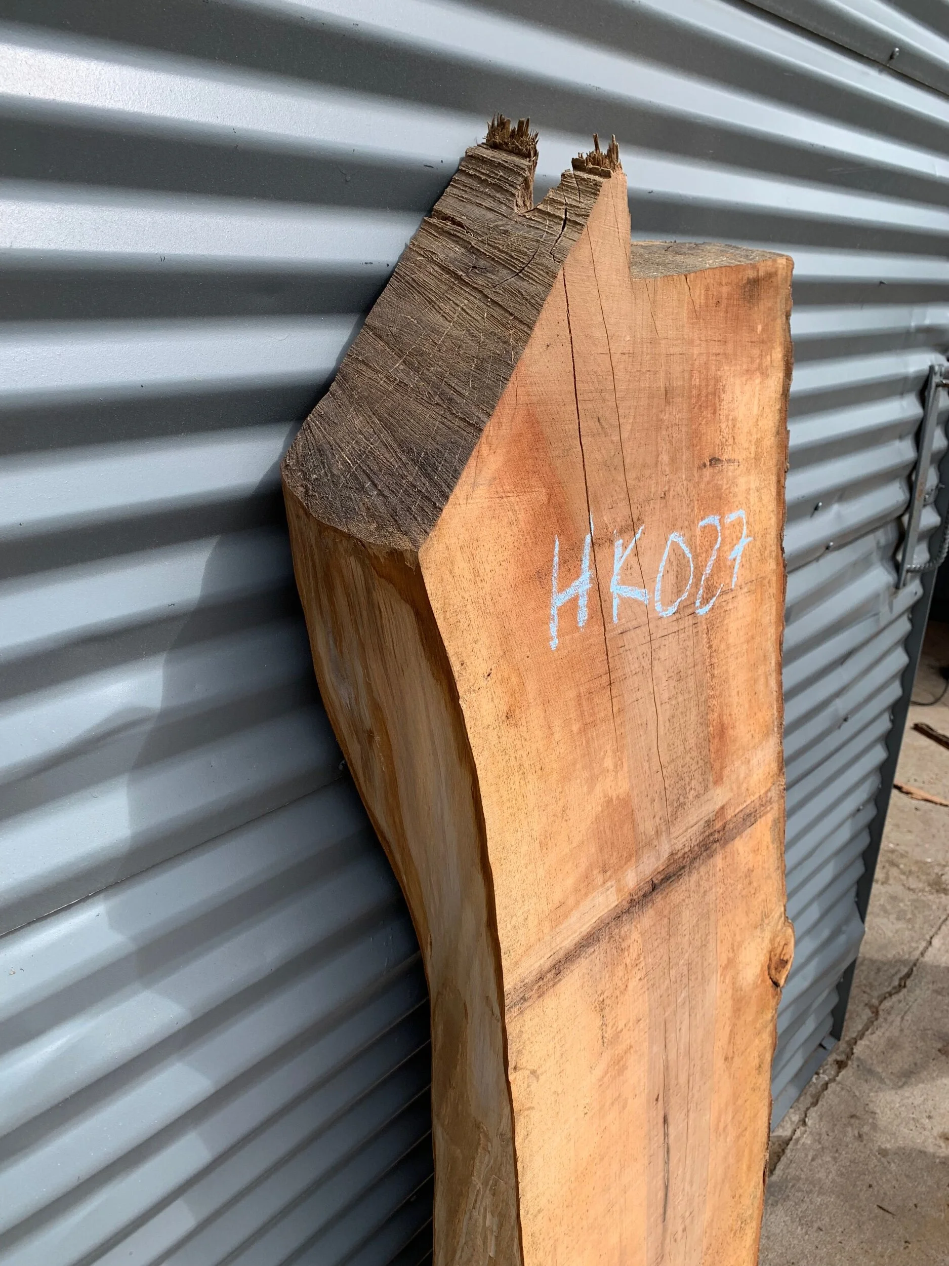 66" long x 12" - 15" wide x 3" thick Hickory Live Edge Slab. Kiln-dried ...