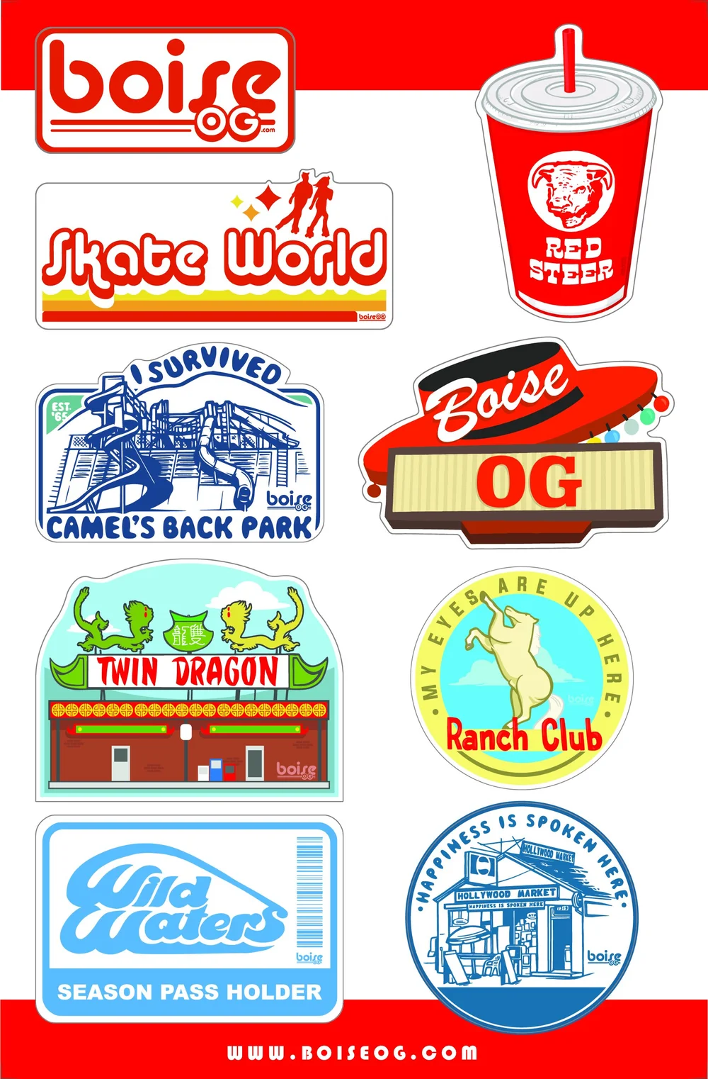 Best of OG Sticker Sheet — Boise OG