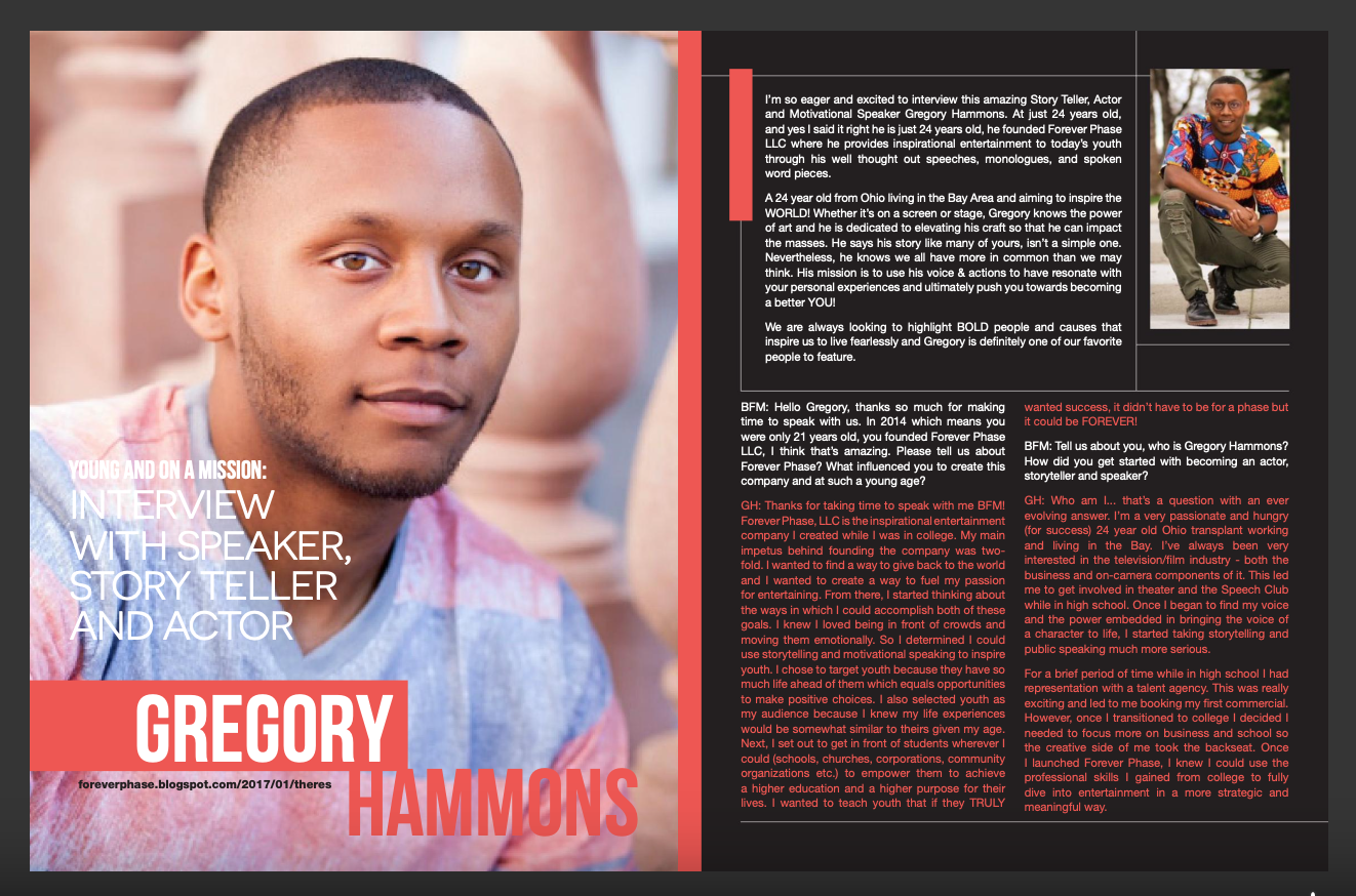 Gregory Hammons | Motivational Speaker, Actor, Entrepreneur