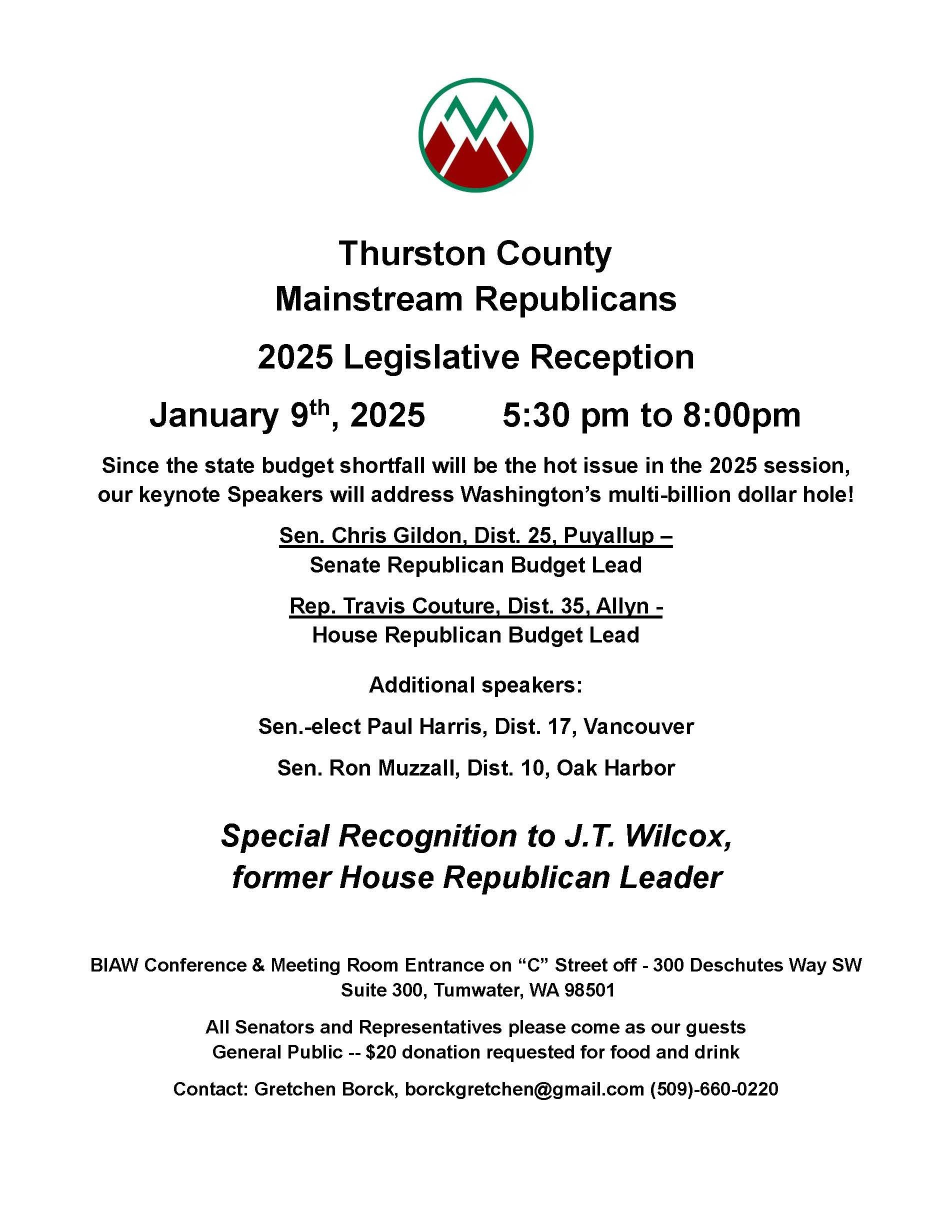 Thurston County Mainstream Republicans Legislative Reception ...