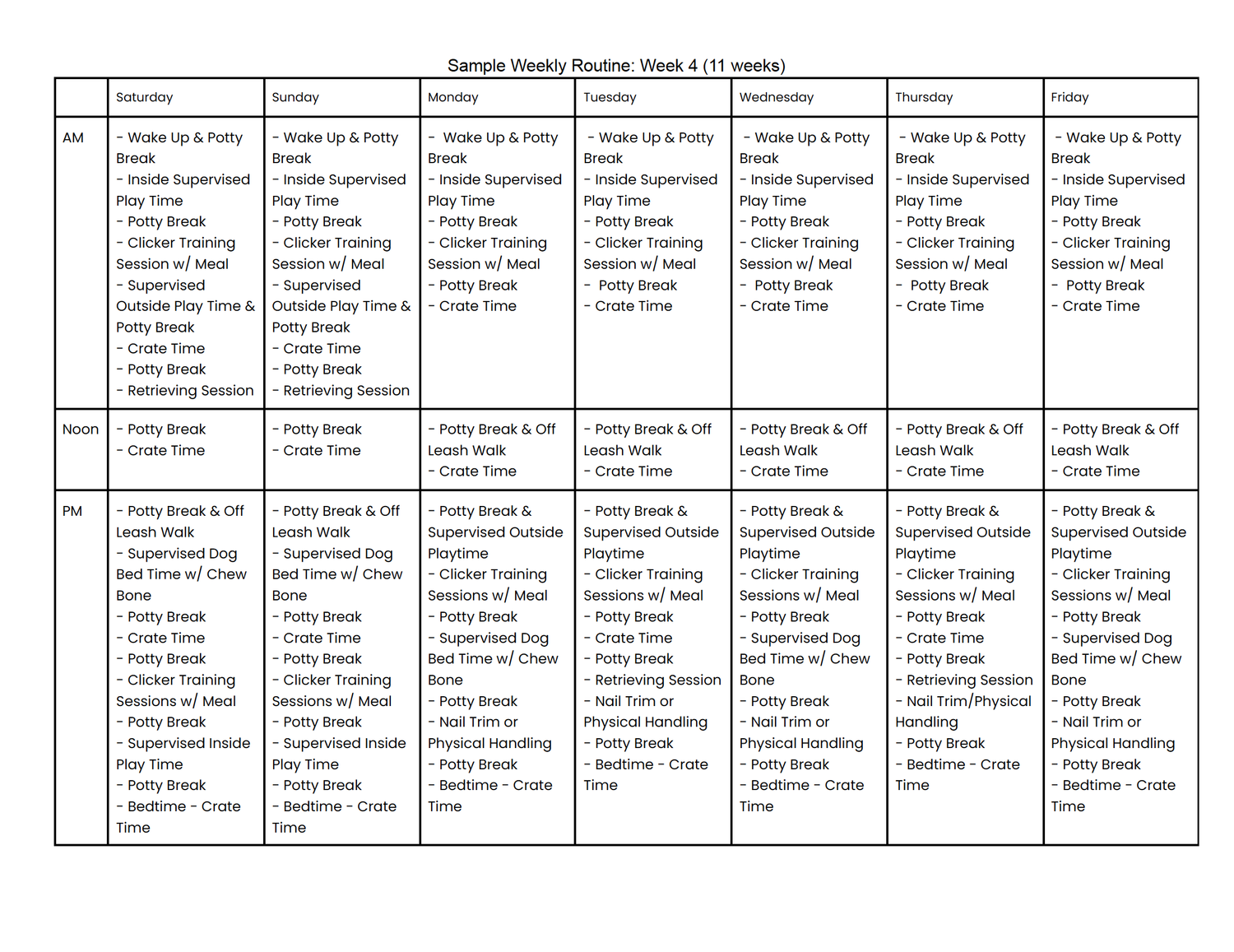 Courses — Standing Stone Kennels