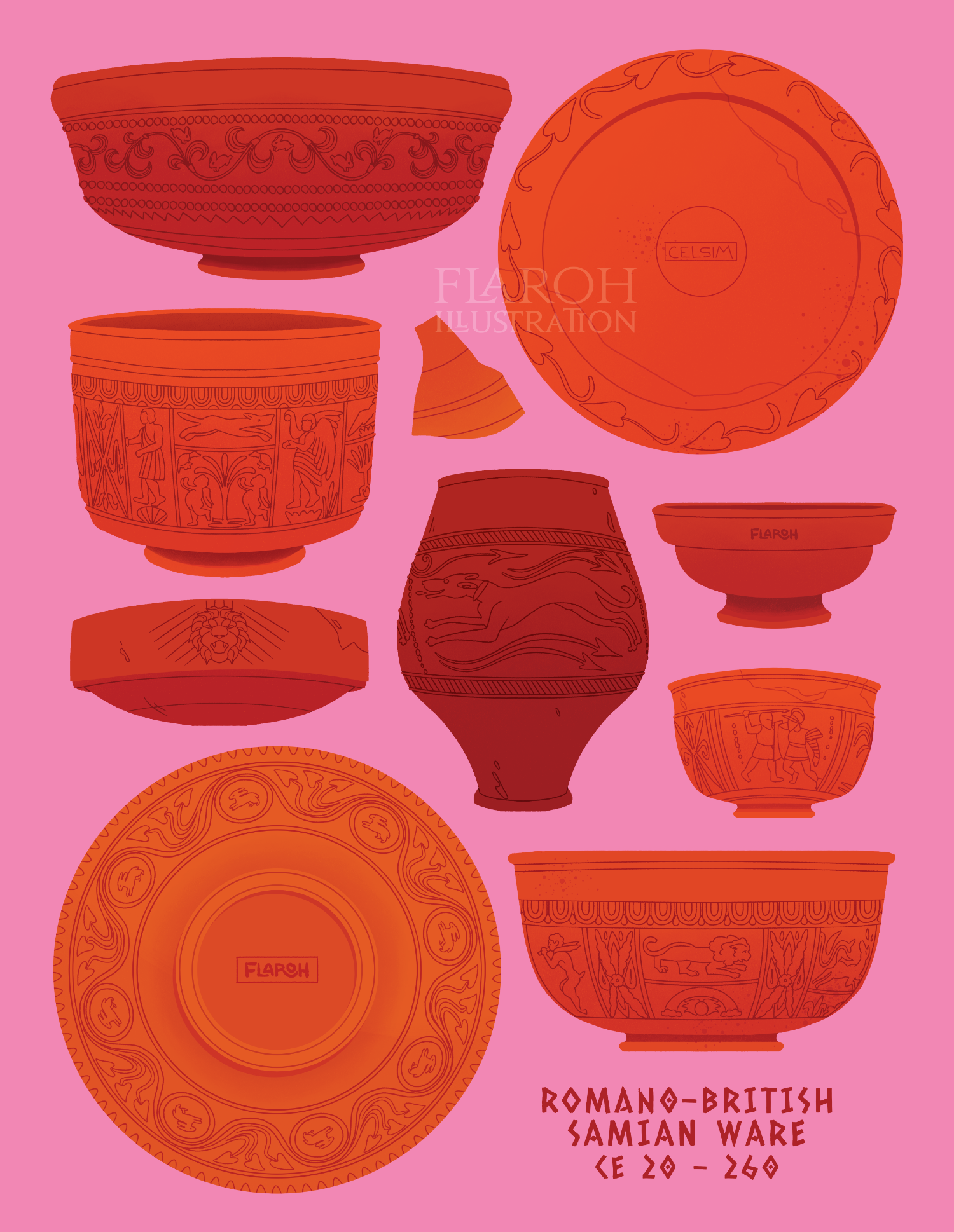 Ancient Pottery Series — Flaroh Illustration