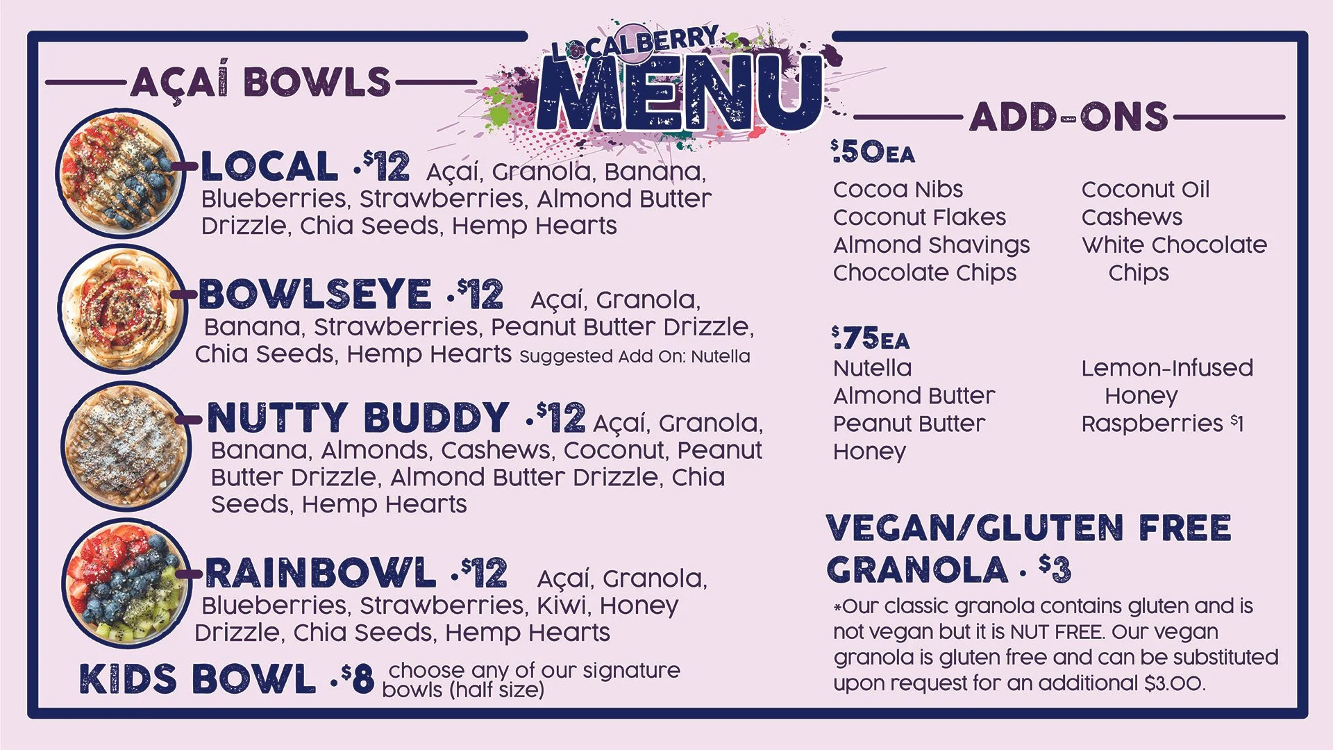 Menu — The Local Berry