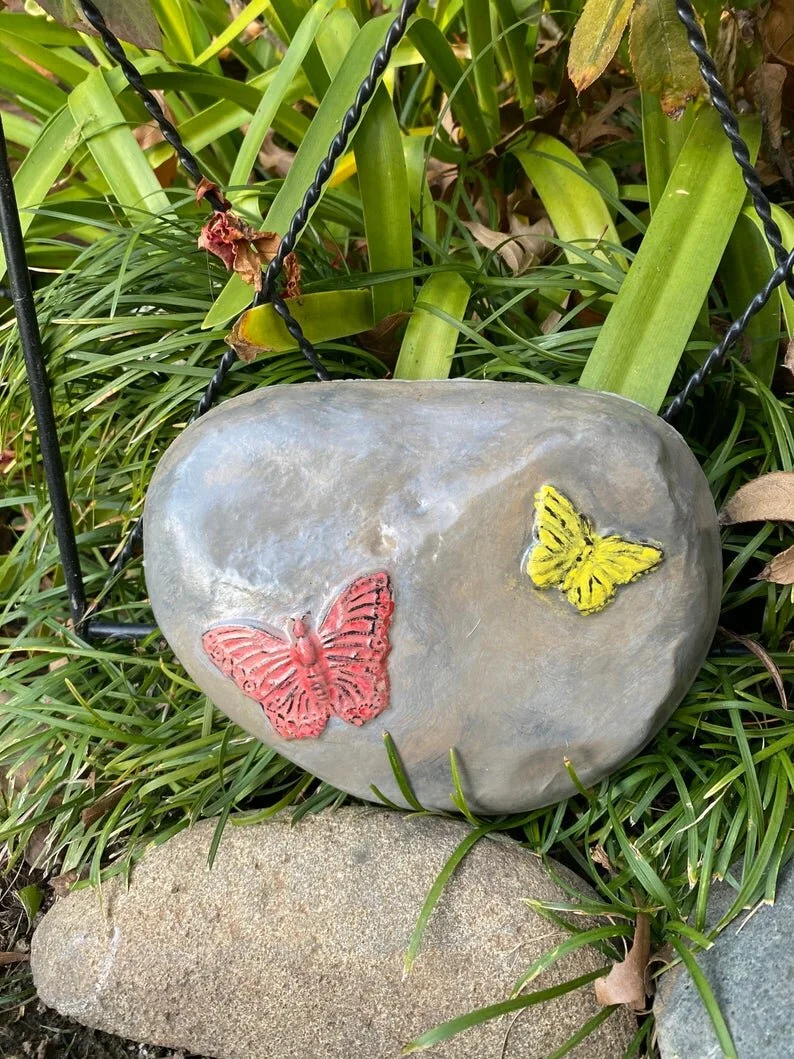 Lovely Butterfly Concrete Stepping Stone | Backyard Stone Art