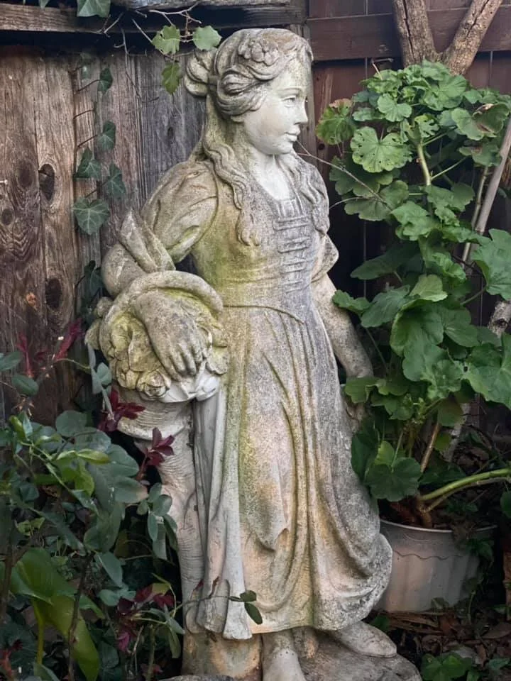 Small Concrete Garden Fairy Figurine | Backyard Stone Art