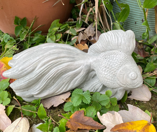 Koi Fish Concrete Garden Statue | Backyard Stone Art