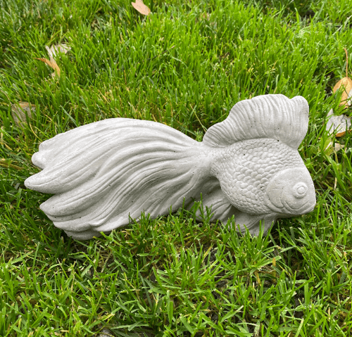Koi Fish Concrete Garden Statue | Backyard Stone Art