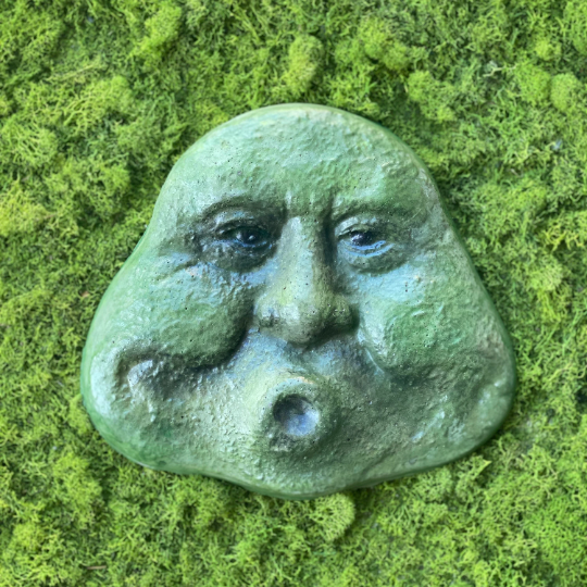 Oak man garden plaque, Concrete garden face, garden gift, oak green man ...