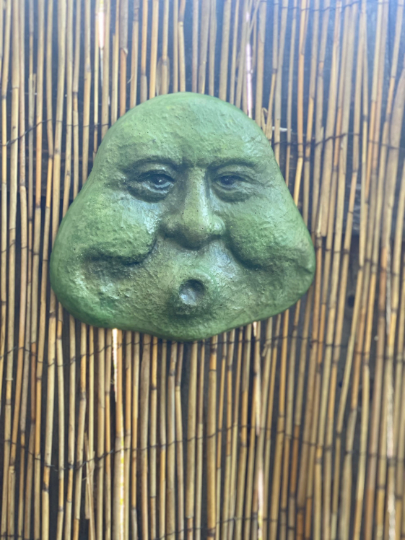Oak man garden plaque, Concrete garden face, garden gift, oak green man ...