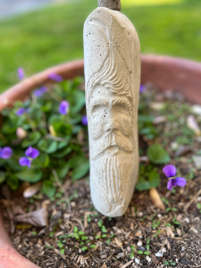 Oak man garden plaque, Concrete garden face, garden gift, oak green man ...