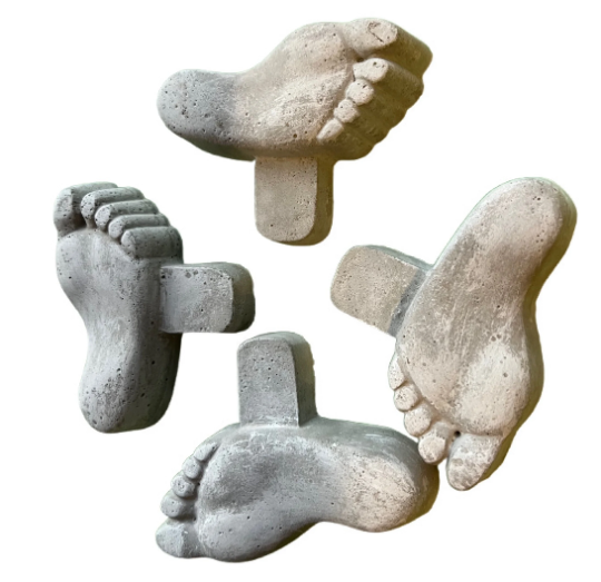 Strawberry Shaped Planter Feet, set of 3 or 4, concrete pot holders ...