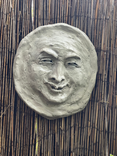 Oak man garden plaque, Concrete garden face, garden gift, oak green man ...