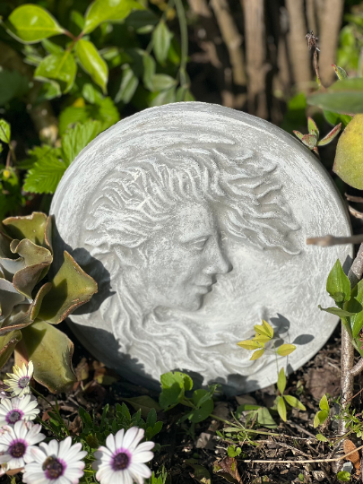 Oak man garden plaque, Concrete garden face, garden gift, oak green man ...