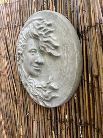 Oak man garden plaque, Concrete garden face, garden gift, oak green man ...