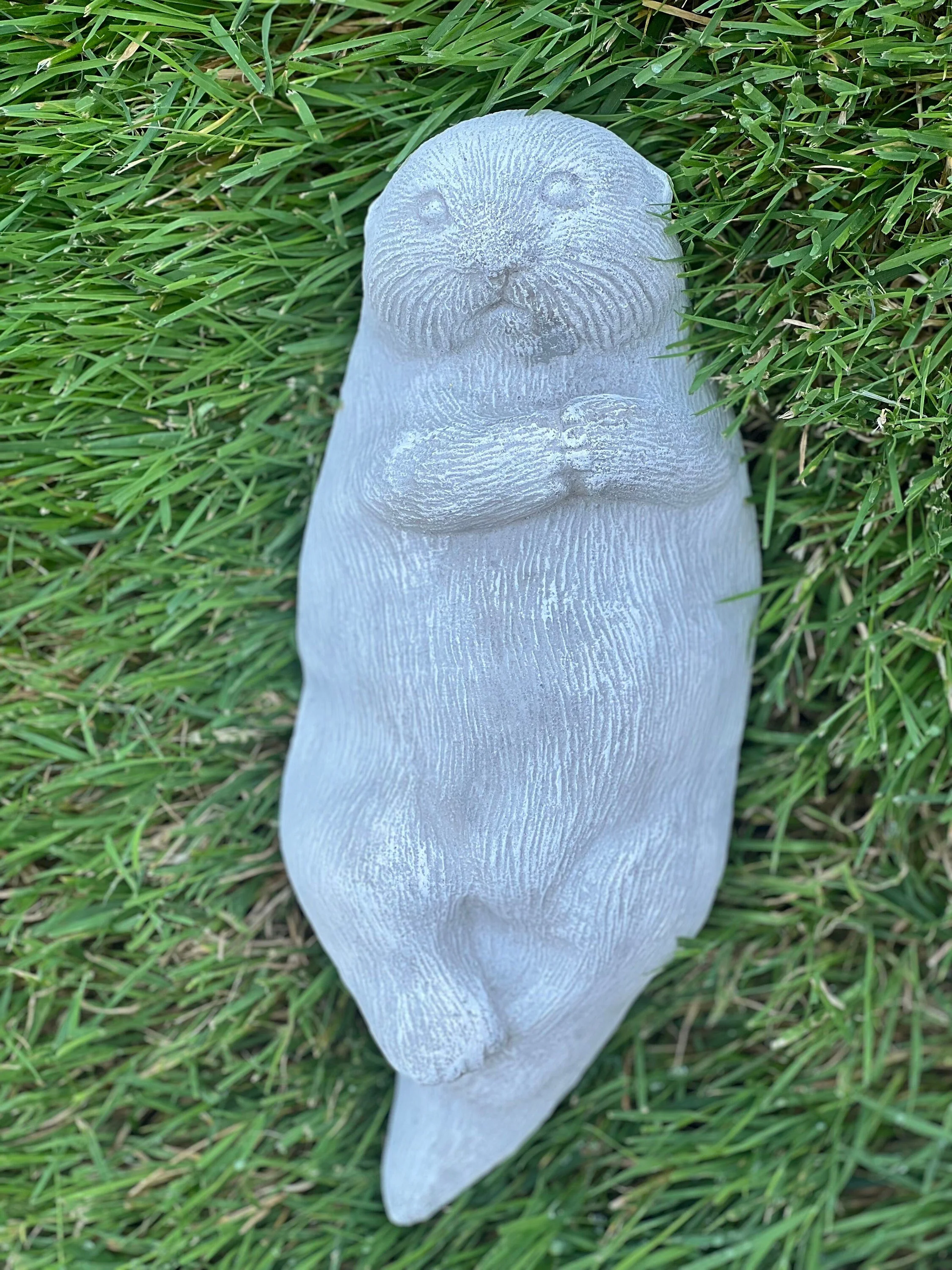 Otter Garden Statue, Concrete Sculpture | Backyard Stone Art