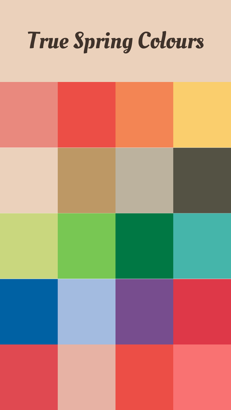 True Spring / Warm Spring Color Palette | Seasonal Color Analysis ...