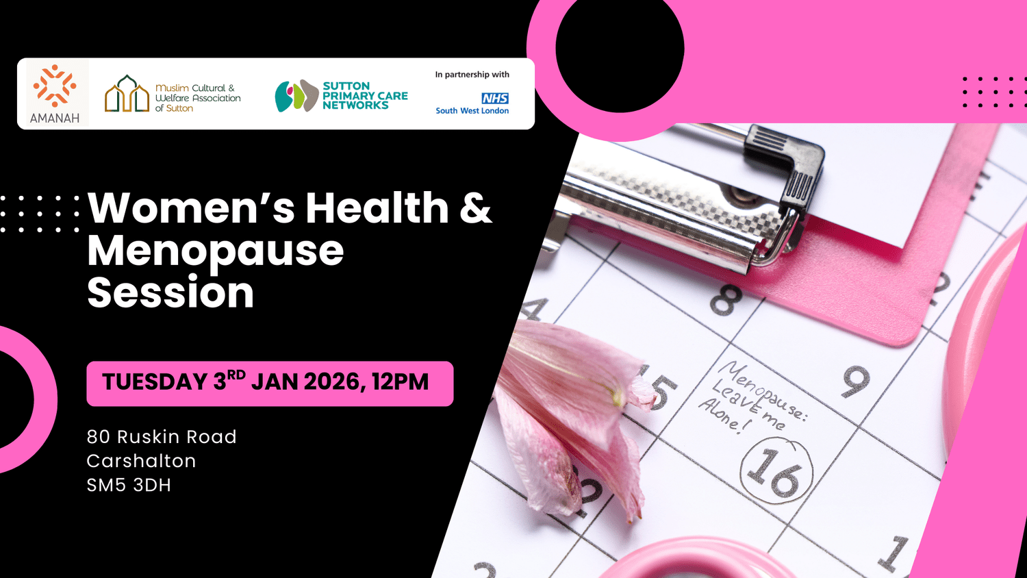 Women's Health — Muslim Cultural & Welfare Association of Sutton (MCWAS)