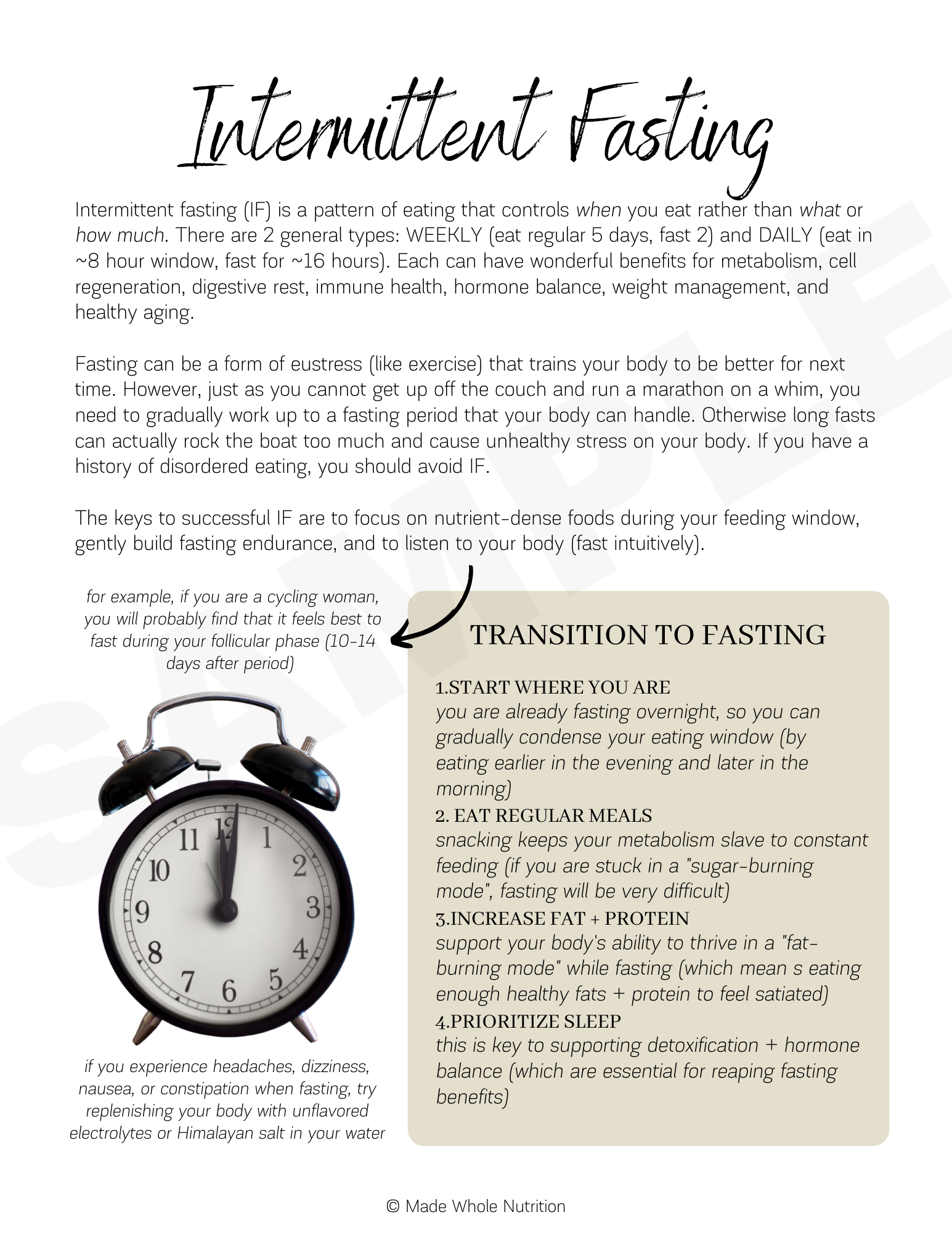 SHOP HANDOUTS — Made Whole Nutrition