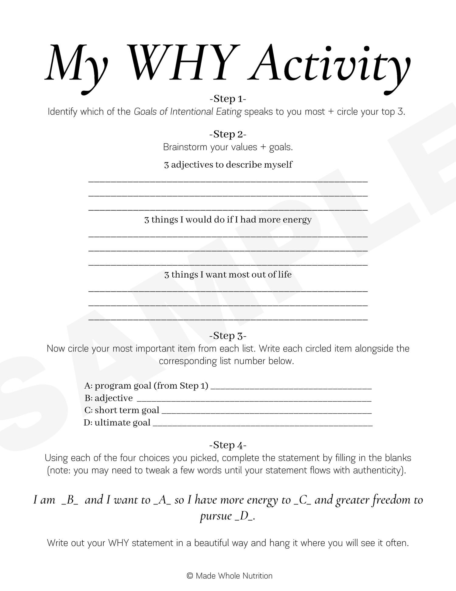 Healthy Weight Handout — Functional Health Research + Resources — Made ...
