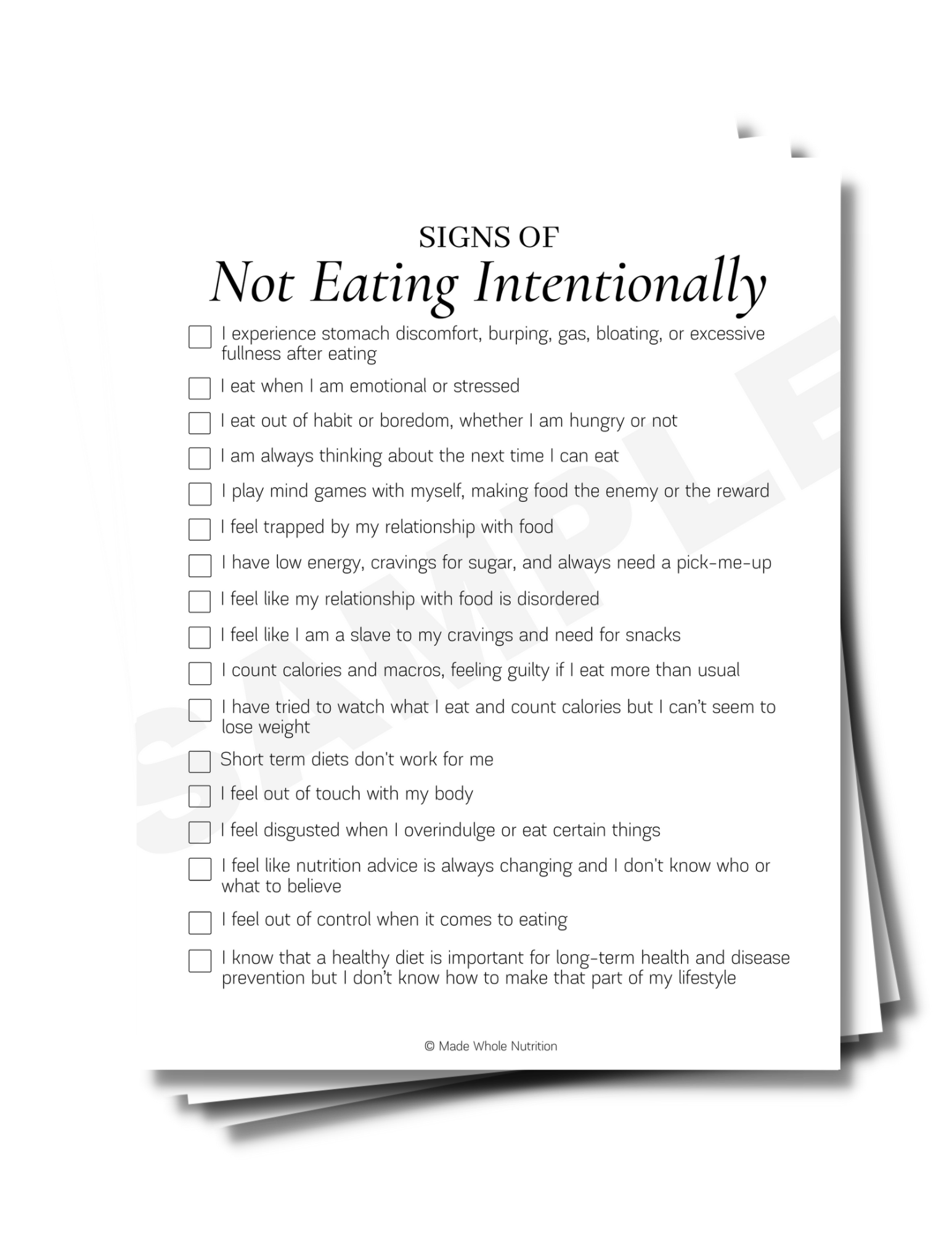 Goals of Intentional Eating Handout — Functional Health Research ...