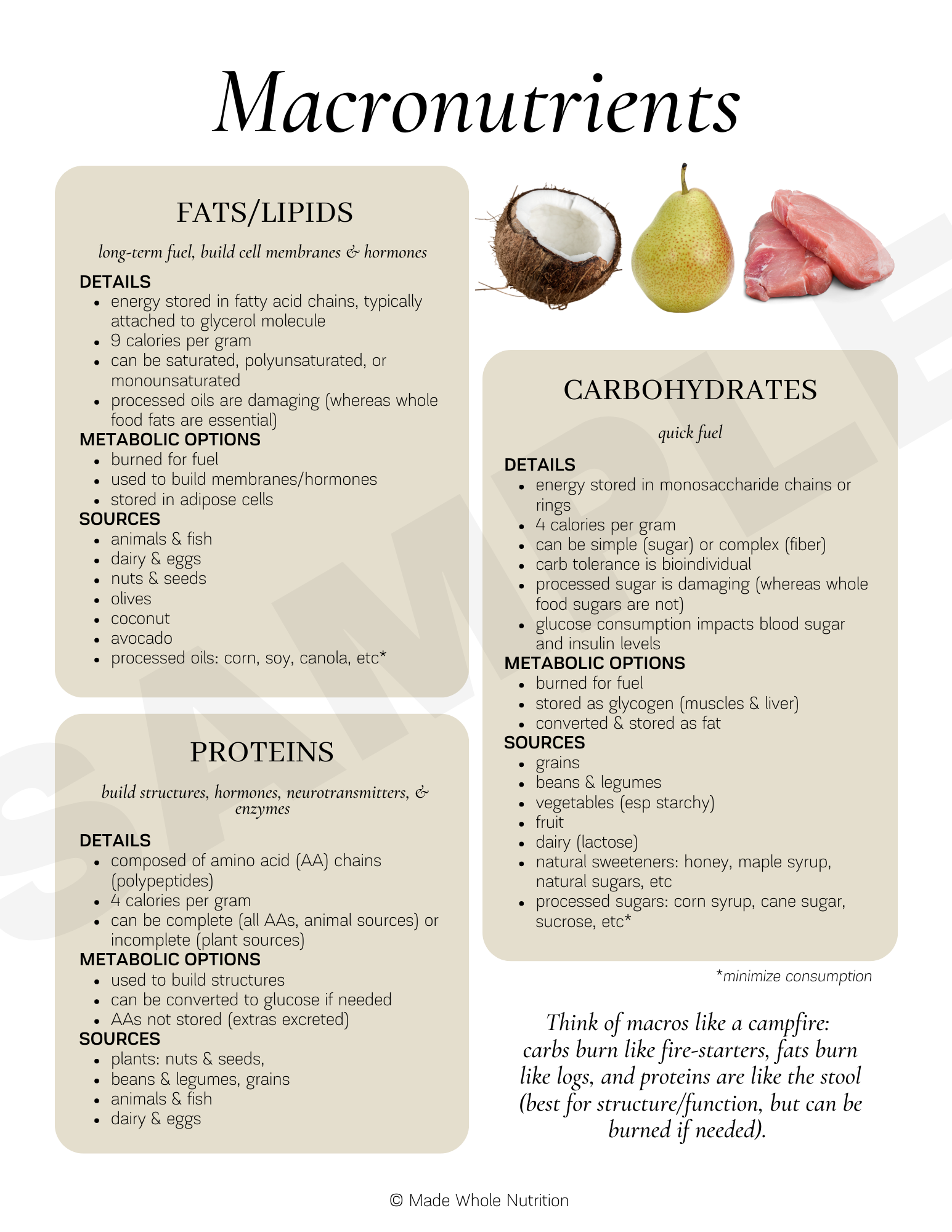 Healthy Fats Handout — Functional Health Research + Resources — Made ...