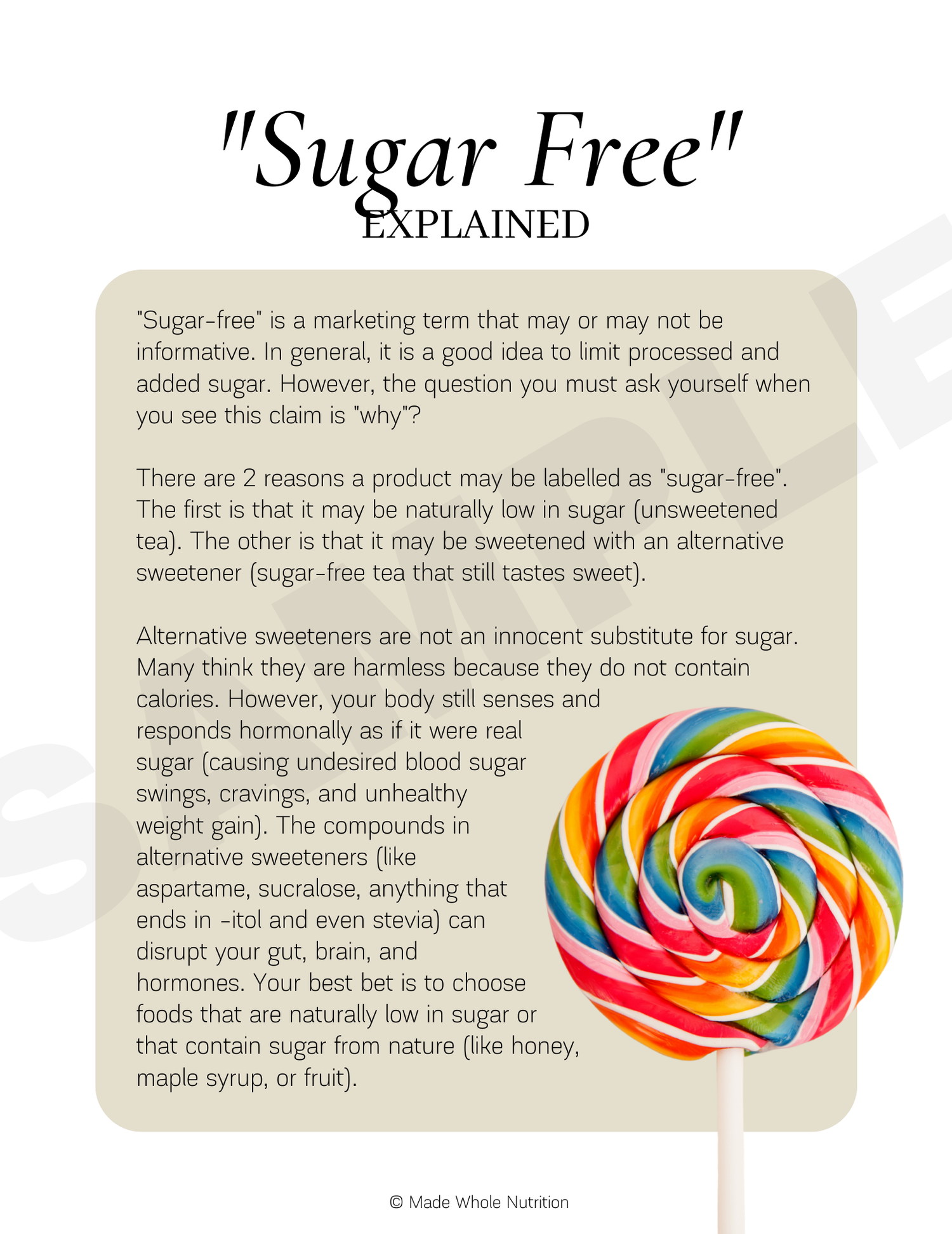 Macronutrients Handout — Functional Health Research + Resources — Made ...