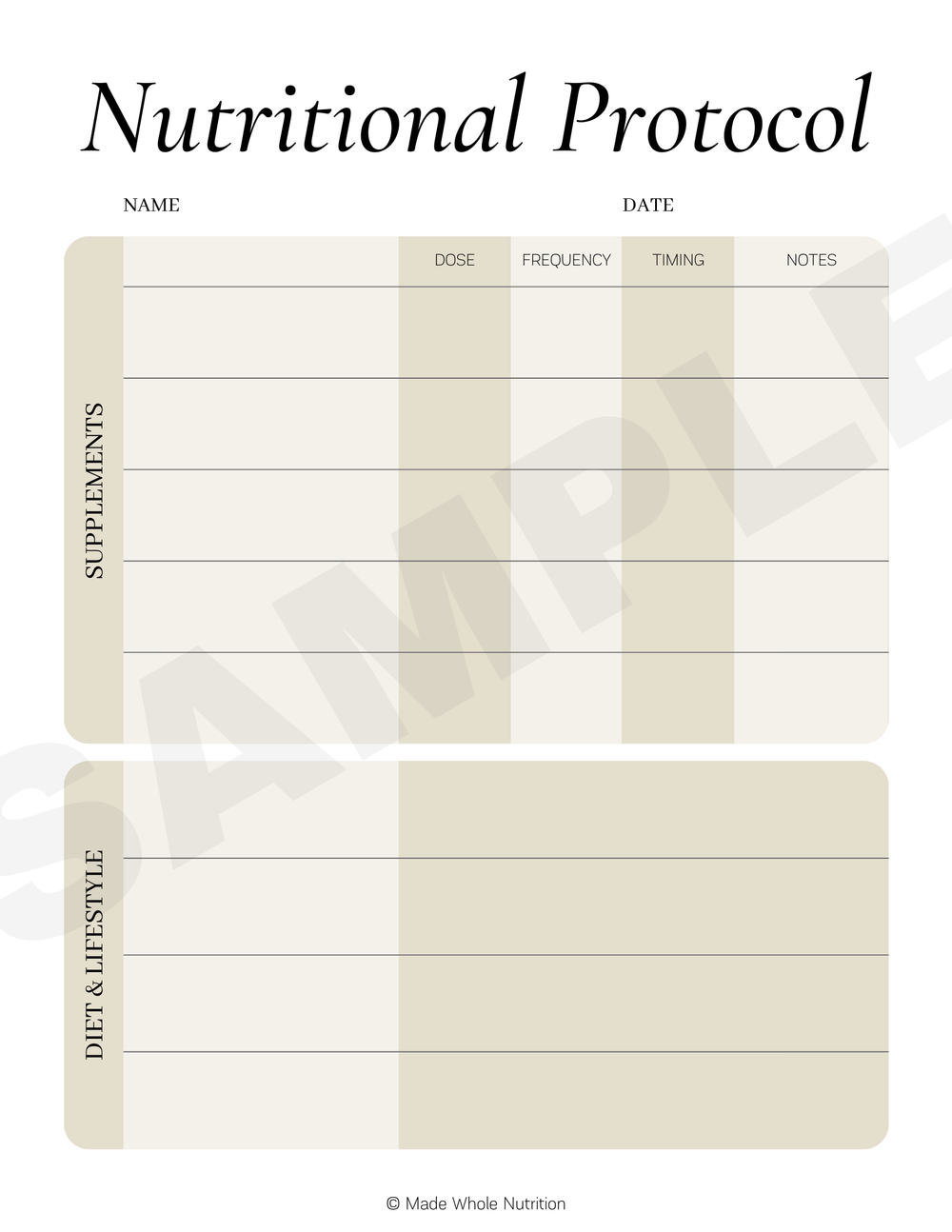 Health Evaluation Form — Functional Health Research + Resources — Made ...