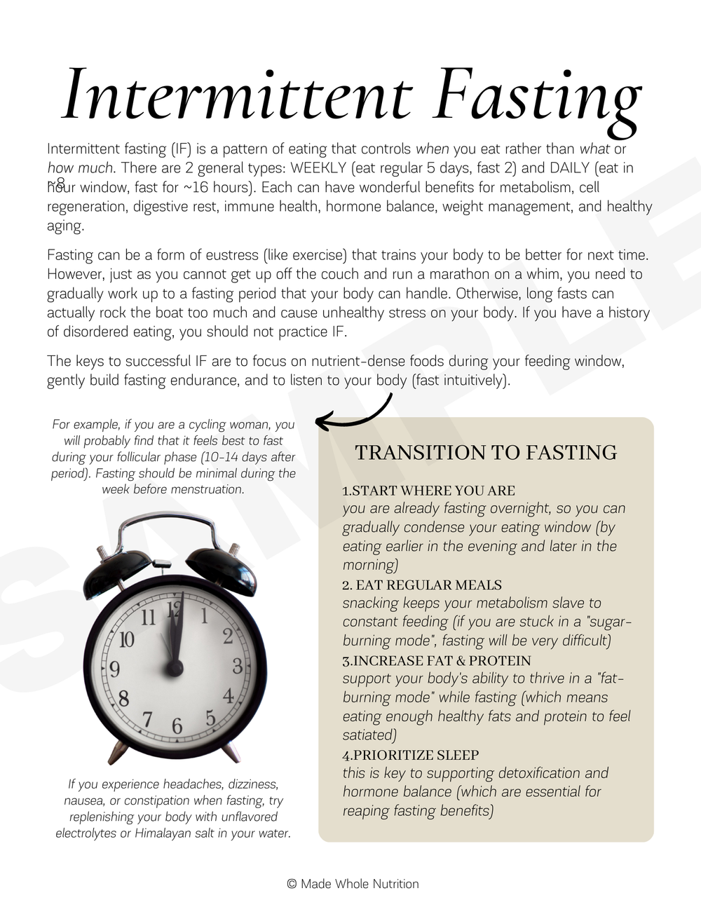 Nutrition for Mental Health Handout — Functional Health Research ...