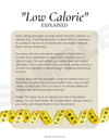 "Low Calorie" Explained Handout — Functional Health Research ...